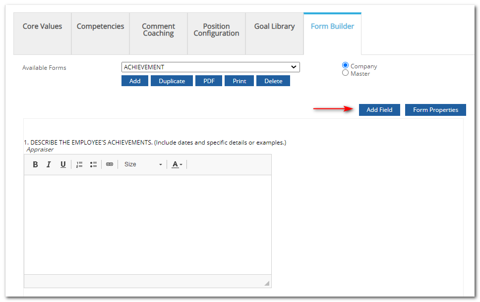 Making Changes to Existing Forms in Form Builder - Performance Pro